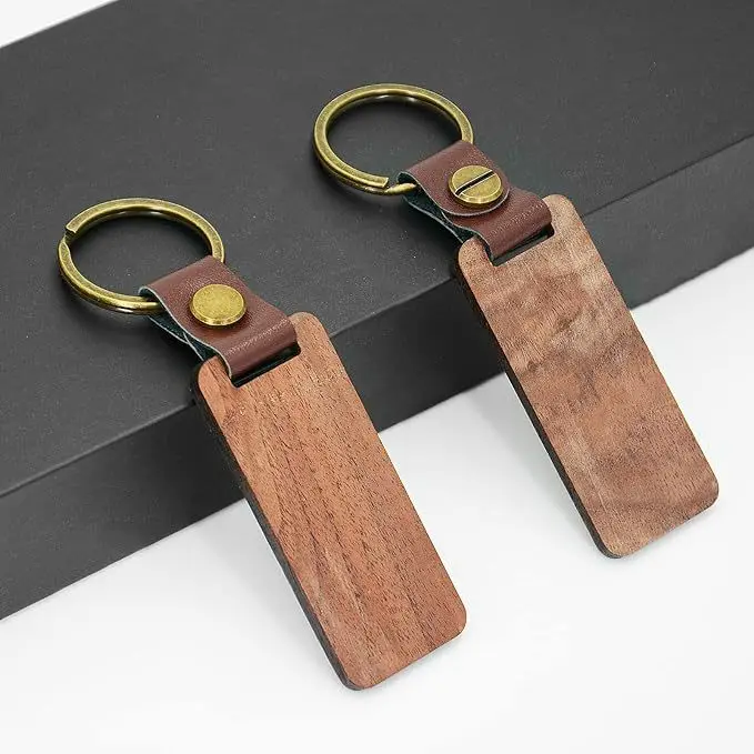 Custom Personalized Wooden Metal Stainless Steel Keychain With Laser ...