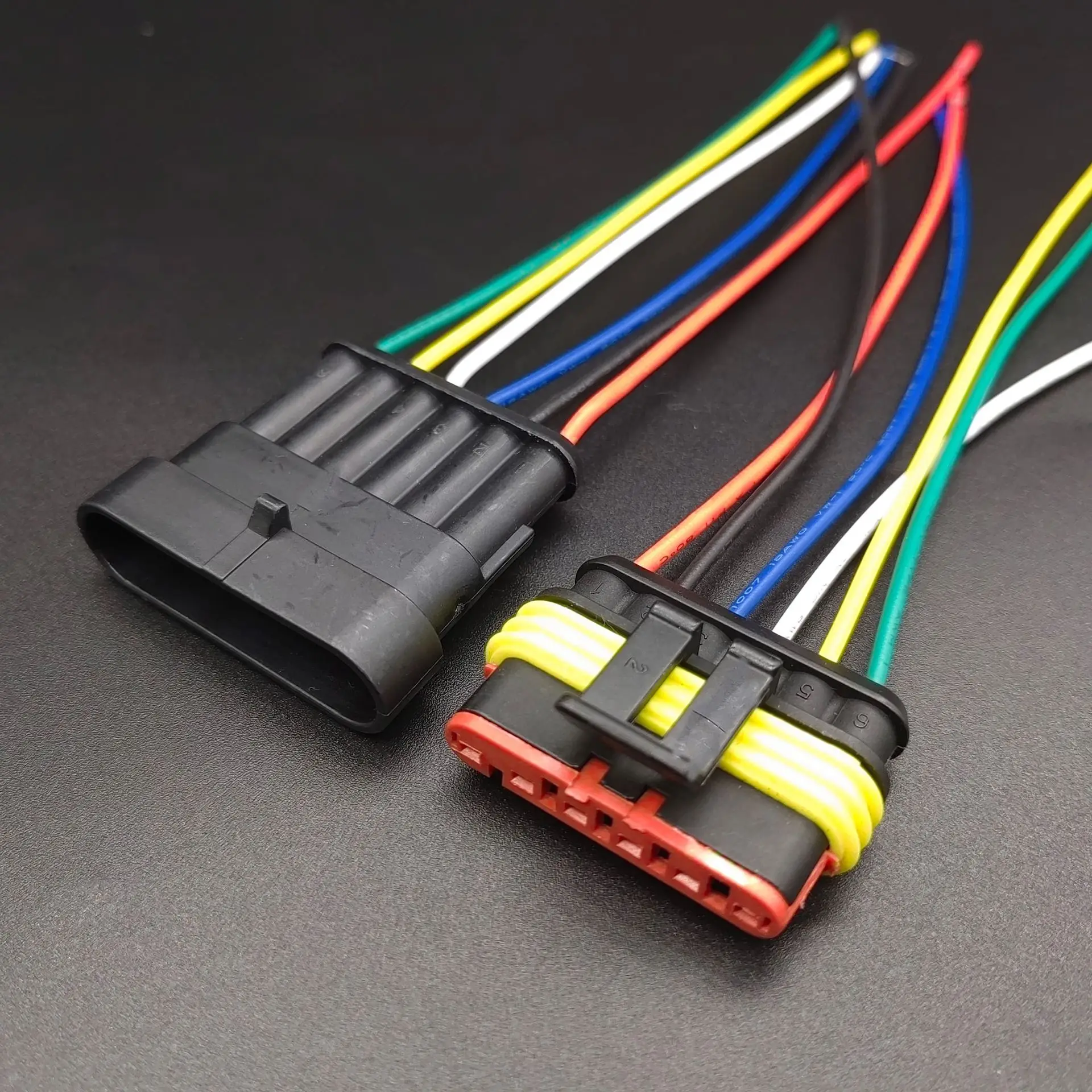 Car Waterproof Male Female 1.5 Tmm Connector 1 2 3 4 5 6 Pin Wire Auto ...