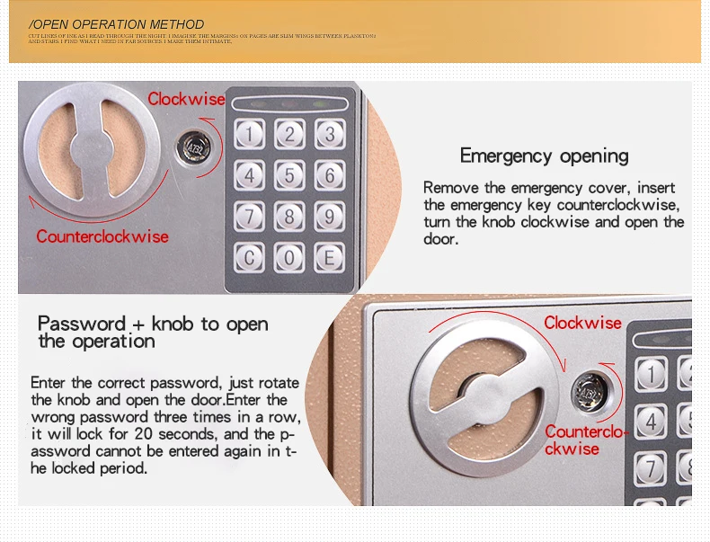 Modern Design Digital Electronic Smart Safety Box Mini Safe Small ...