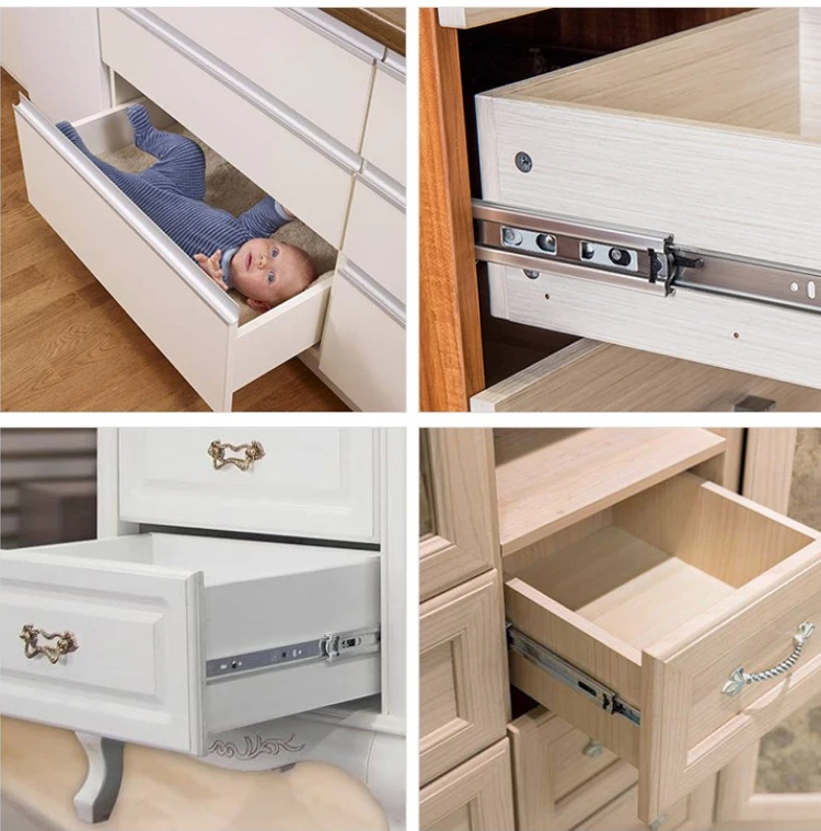 45mm Furniture Drawer Runners Telescopic Drawer Slide Rail For Cabinet ...