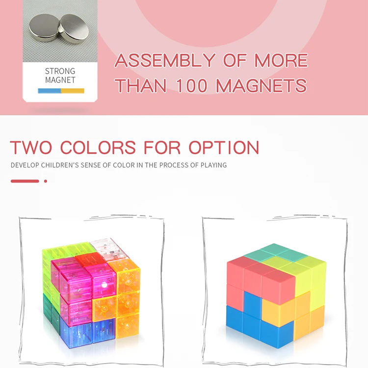 Yj Yongjun 17pcs Diy Educational Transparent Building Block Magnetic ...