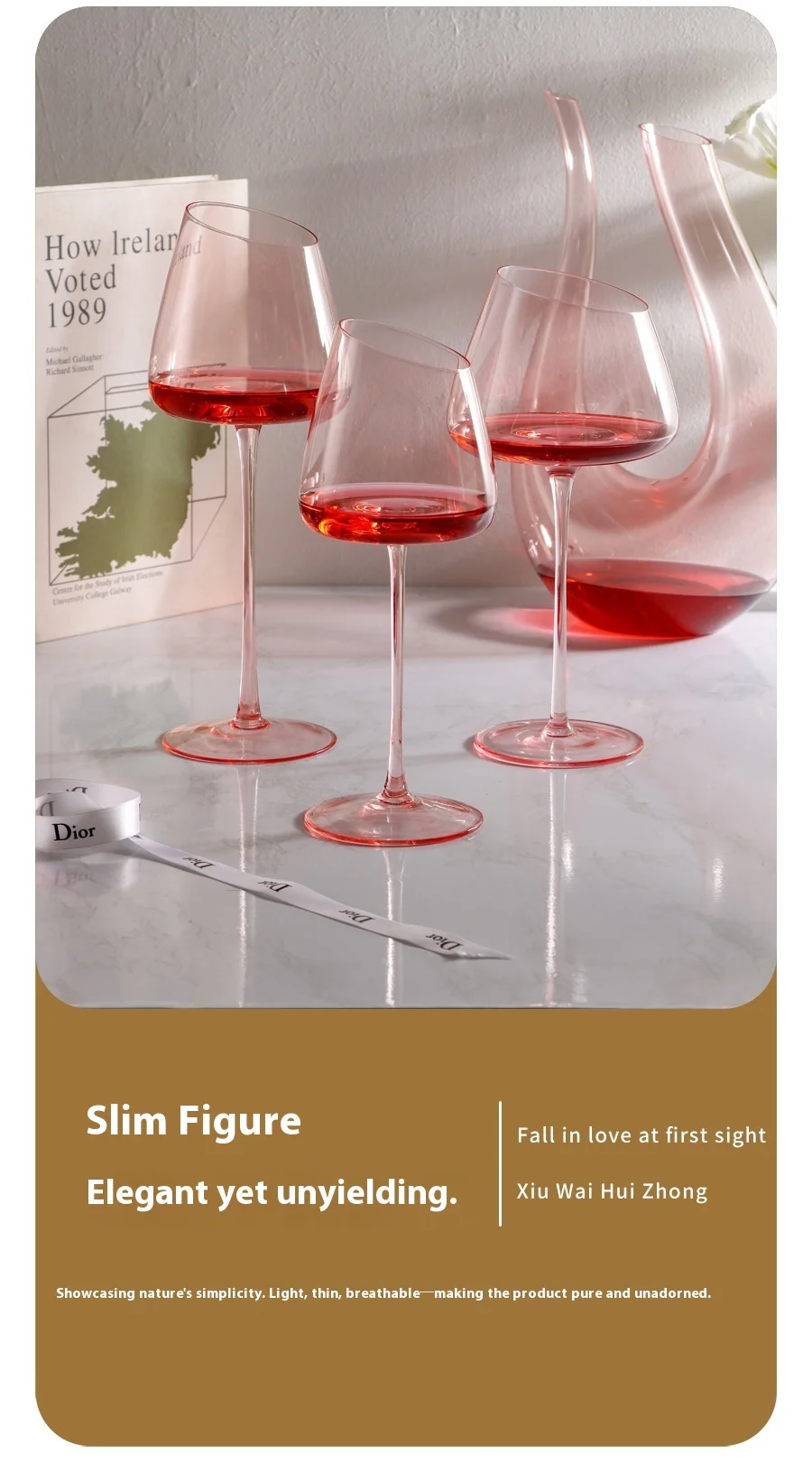 Wholesale Hand Blown Modern Pink Flamingo Beveled Crystal Wine Goblet ...