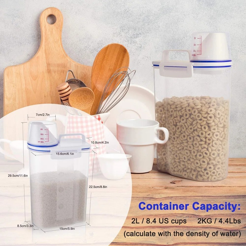 Plastic Airtight Design 2KG Capacities Rice Storage Bin Cereal ...