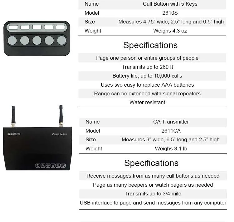 Mmcall Wireless Paging System - Efficient Table Call Watch Pager