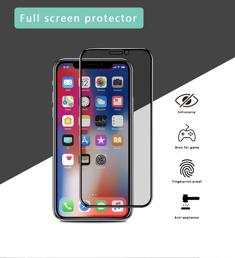10h Hardness Tempered Glass Private Label Anti Privacy Screen Protector ...