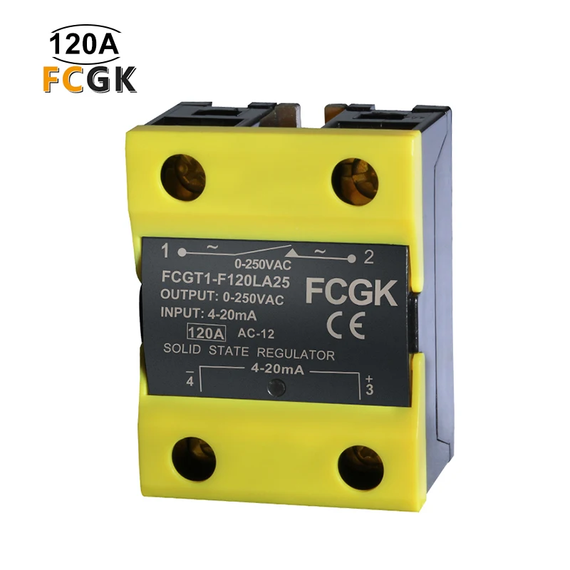 Single Phase Solid State Relay Input 4-20ma 120a 0-250vac Ssr Dc 4-20ma ...