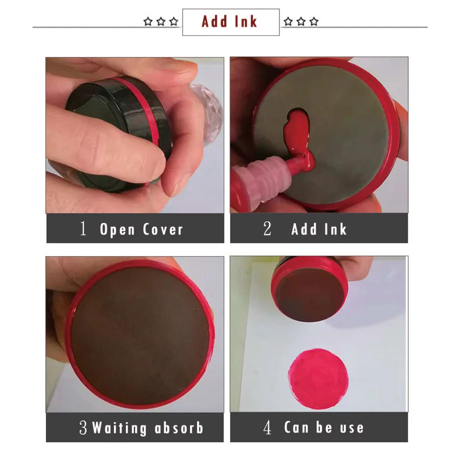 Round 40mm Flash Stamp Raw Material Self Inking Stamp Material Received ...