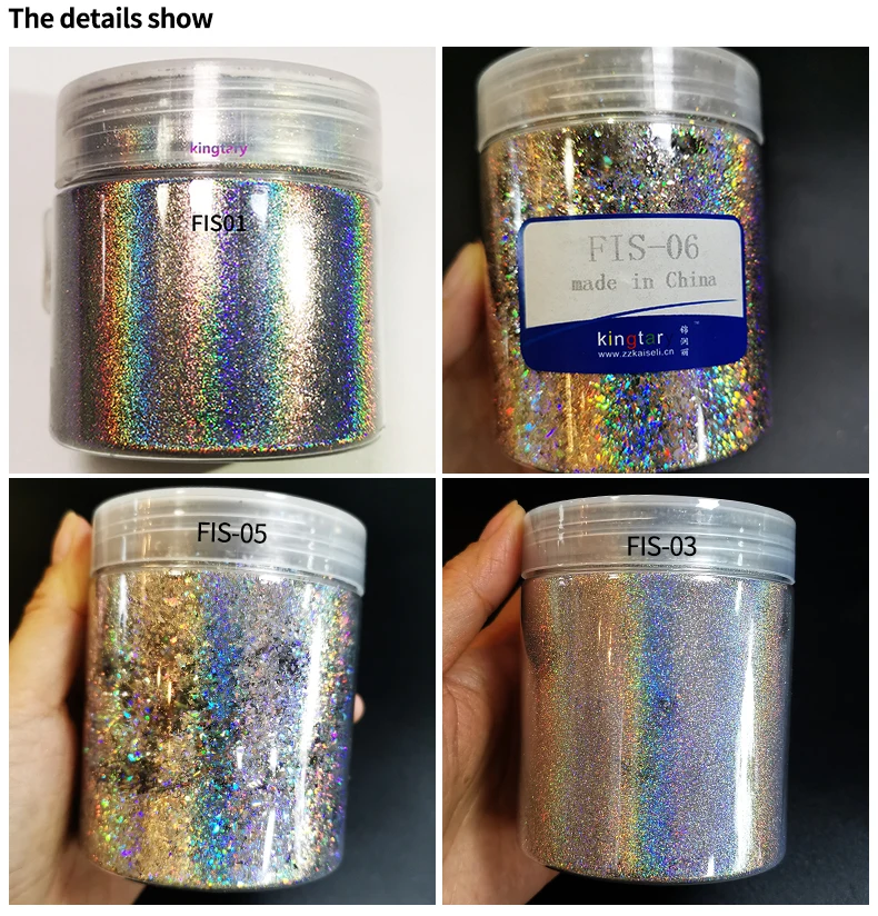 Organic Holographic Mica Eye Pigment Powder,Colorful Silver Eye Shadow ...