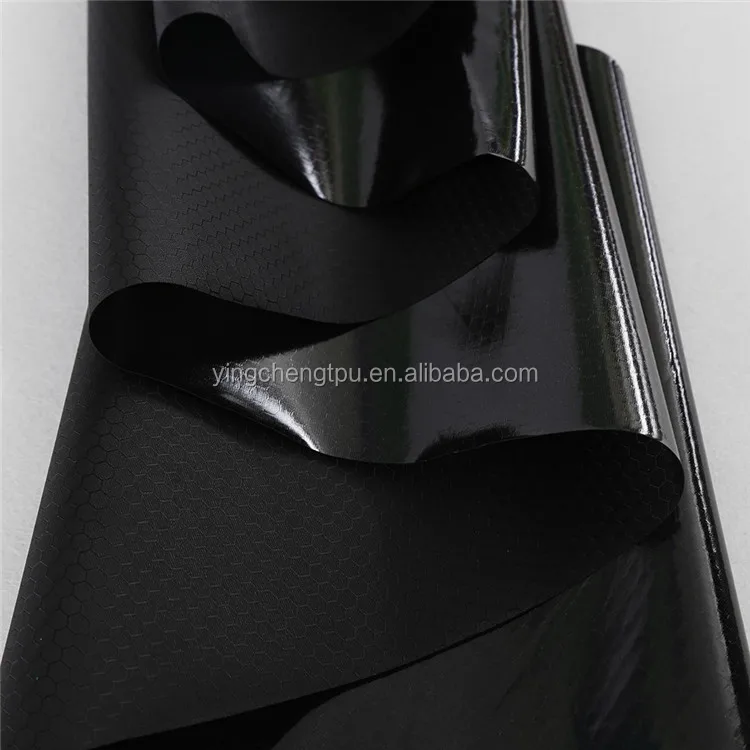 Black 70D Honeycomb Ripstop Nylon Fabric with TPU Backing