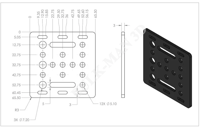 Aluminum V-Slot Gantry Plate 20mm for 3D Printers & CNC Routers