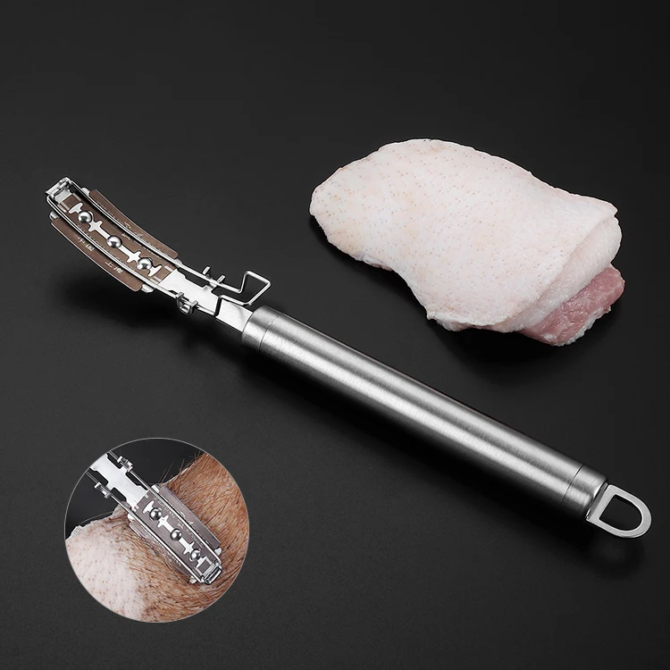 Efficient Pig Hair Scraping with Stainless Steel Tools