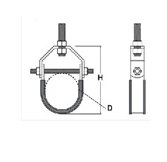 Steel Adjustable Rubber Lined Clevis Clamp Hanger Fastener