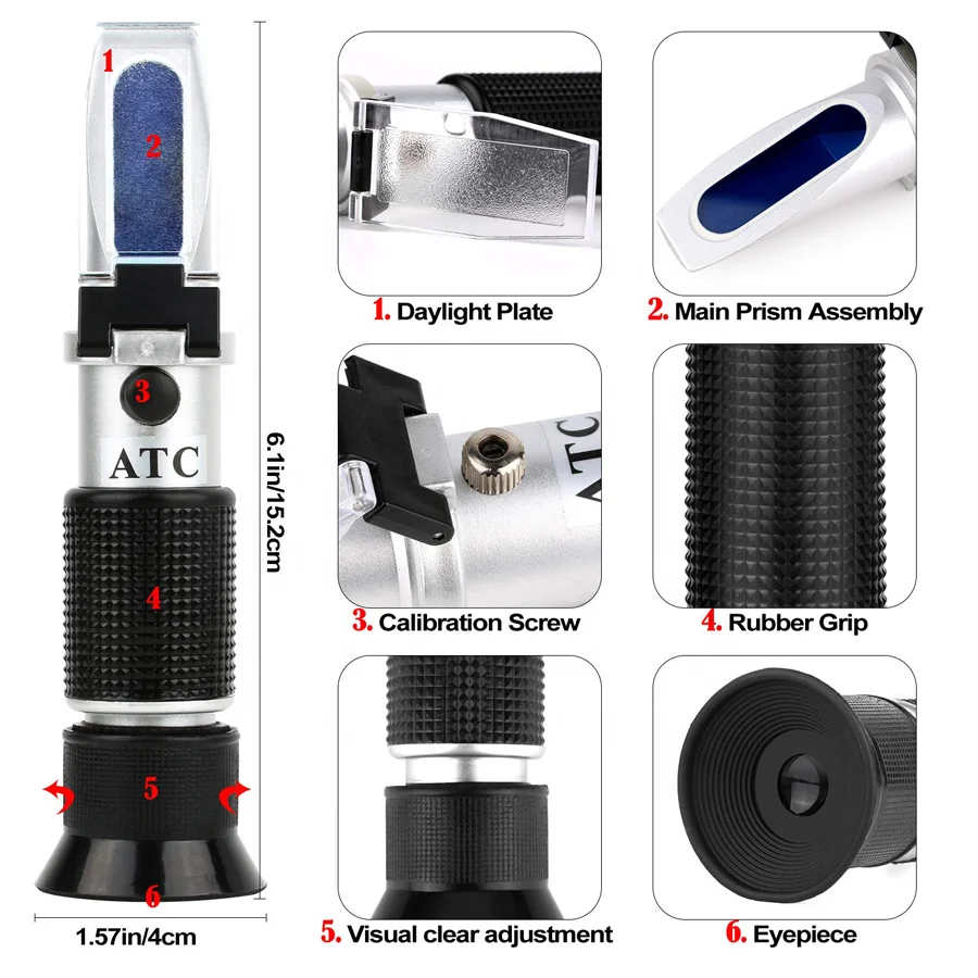 Clinical Refractometer With Atc,Tri Scale Serum Protein/urine Specific Gravity/3 In 1 Human ...