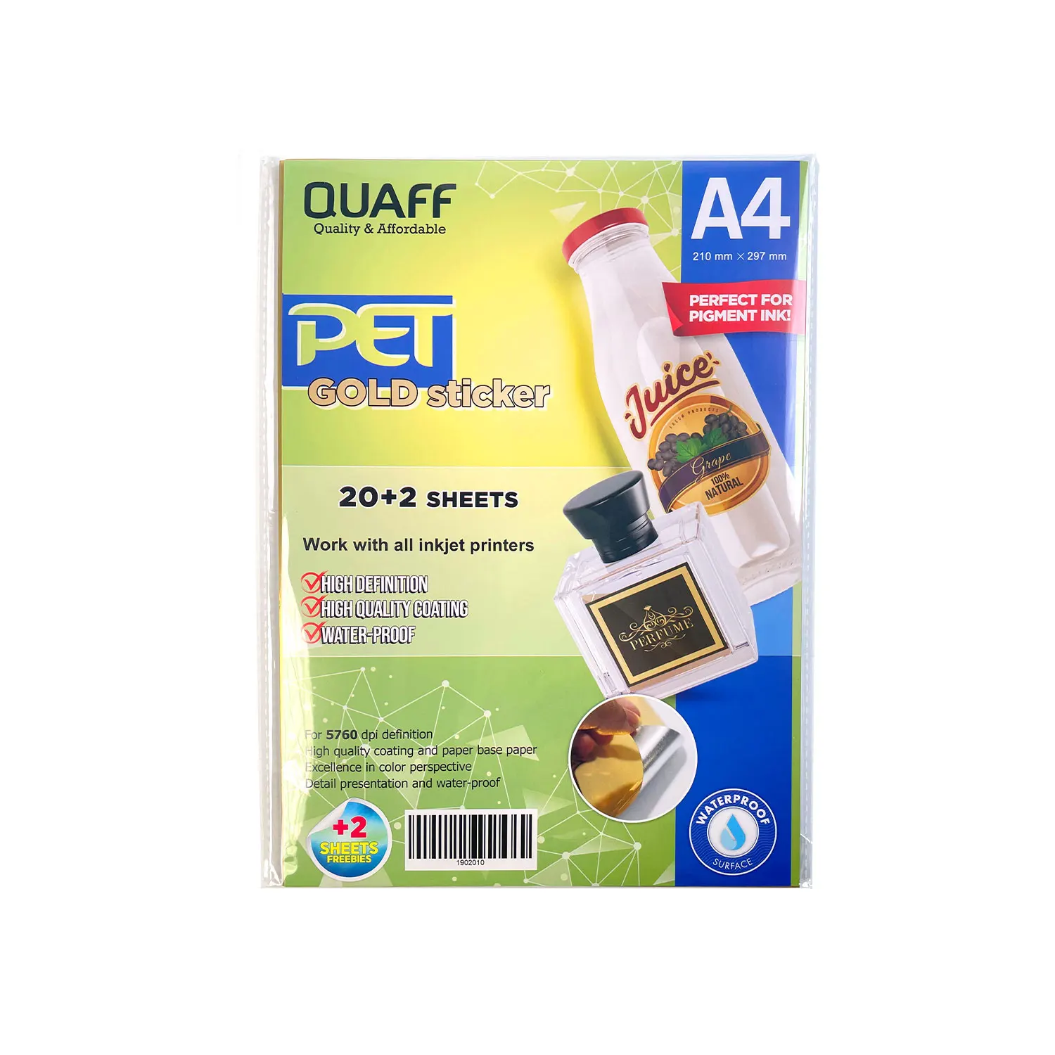 QUAFF 22 Sheets Printable Clear Sticker Paper for Inkjet Printer ...