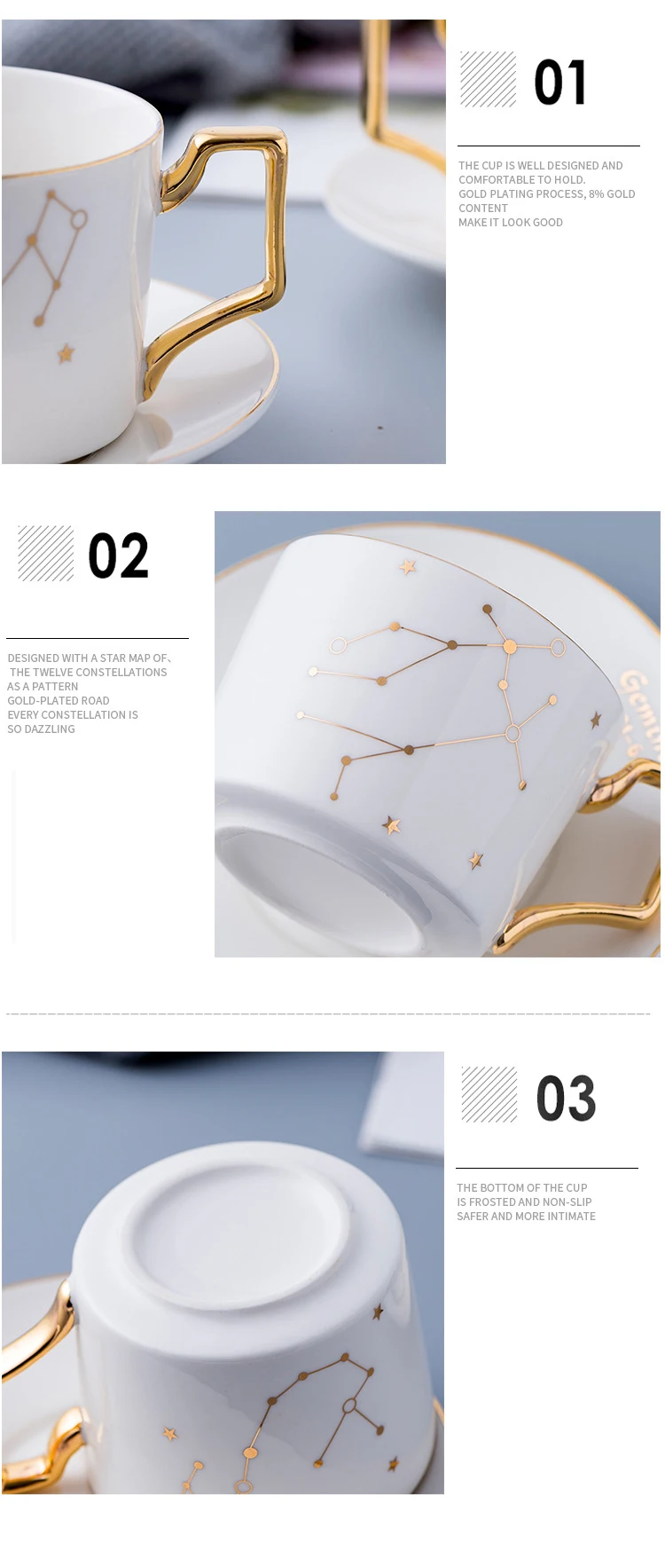 Creative Constellation Ceramic Cup And Saucer Set Porcelain Horoscope ...