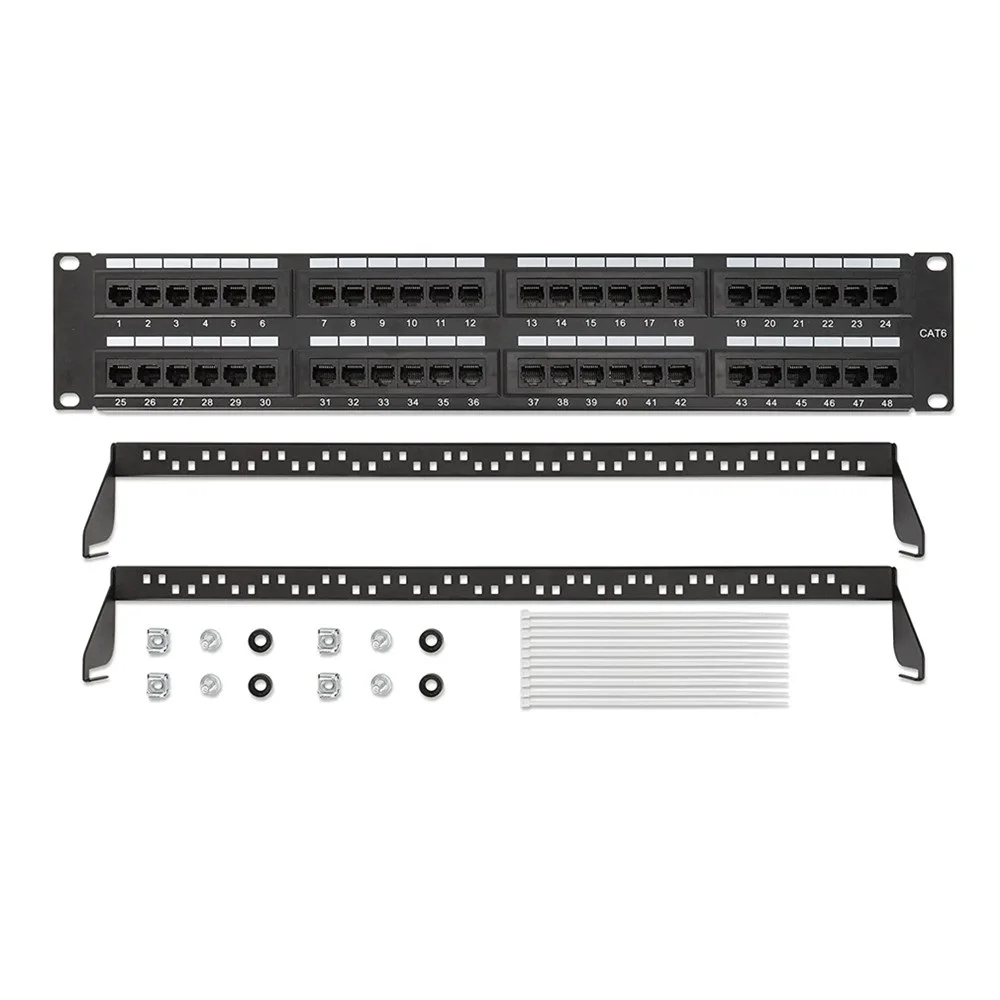 Unshielded Modular Patch Panel Utp Cat6 2u 48 Ports Network Cabling ...