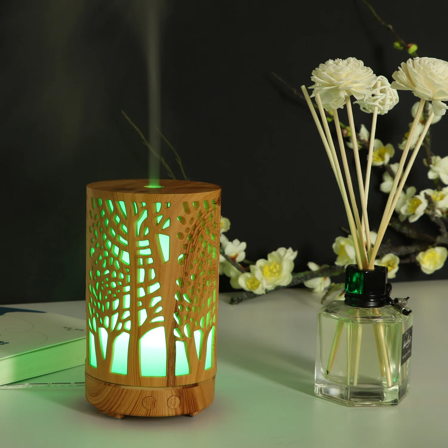 100ml New Room Tree Wood Decorative Mini Aroma Diffuser Essential Oil ...