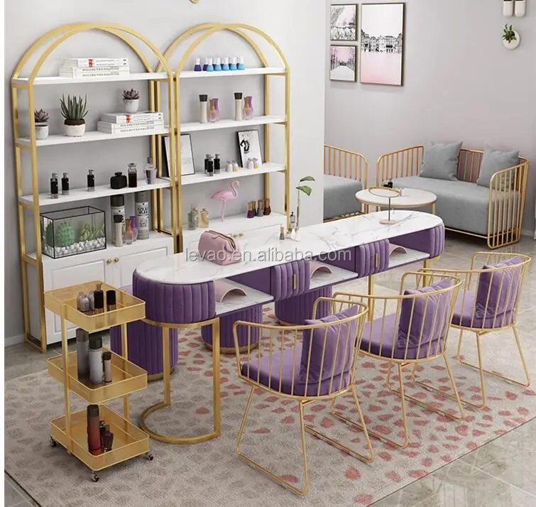 European Beauty pink Nail Salon Table Furniture Manicure Station ...