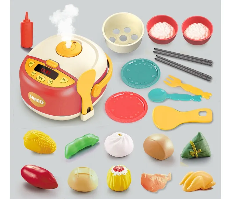 Red Pretend Kitchen Set Kids Plastic Kitchen Play Set Kitchen Set Toy ...