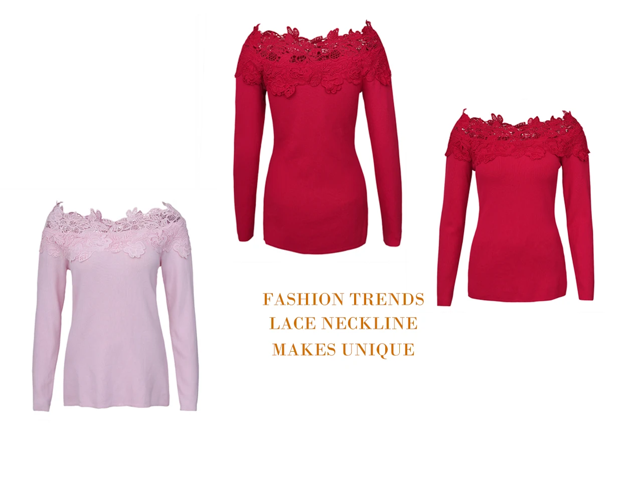 Sexy Lace Red Formal Top Women 2019 Blouse Ladies Off Shoulder Sweet ...