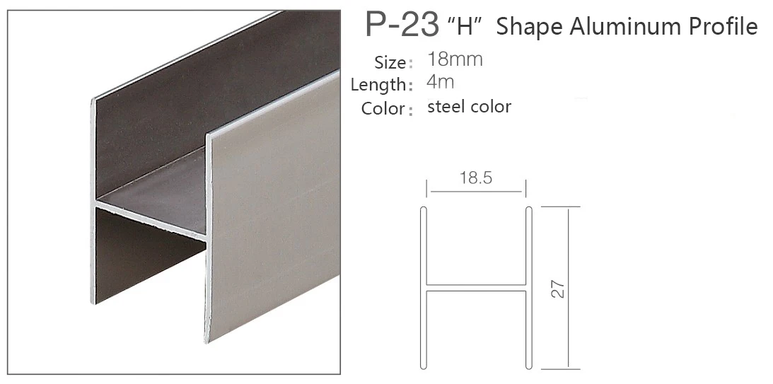 H Shape Aluminum Profile For 18mm Panel - Buy H Shape Aluminum Profile ...