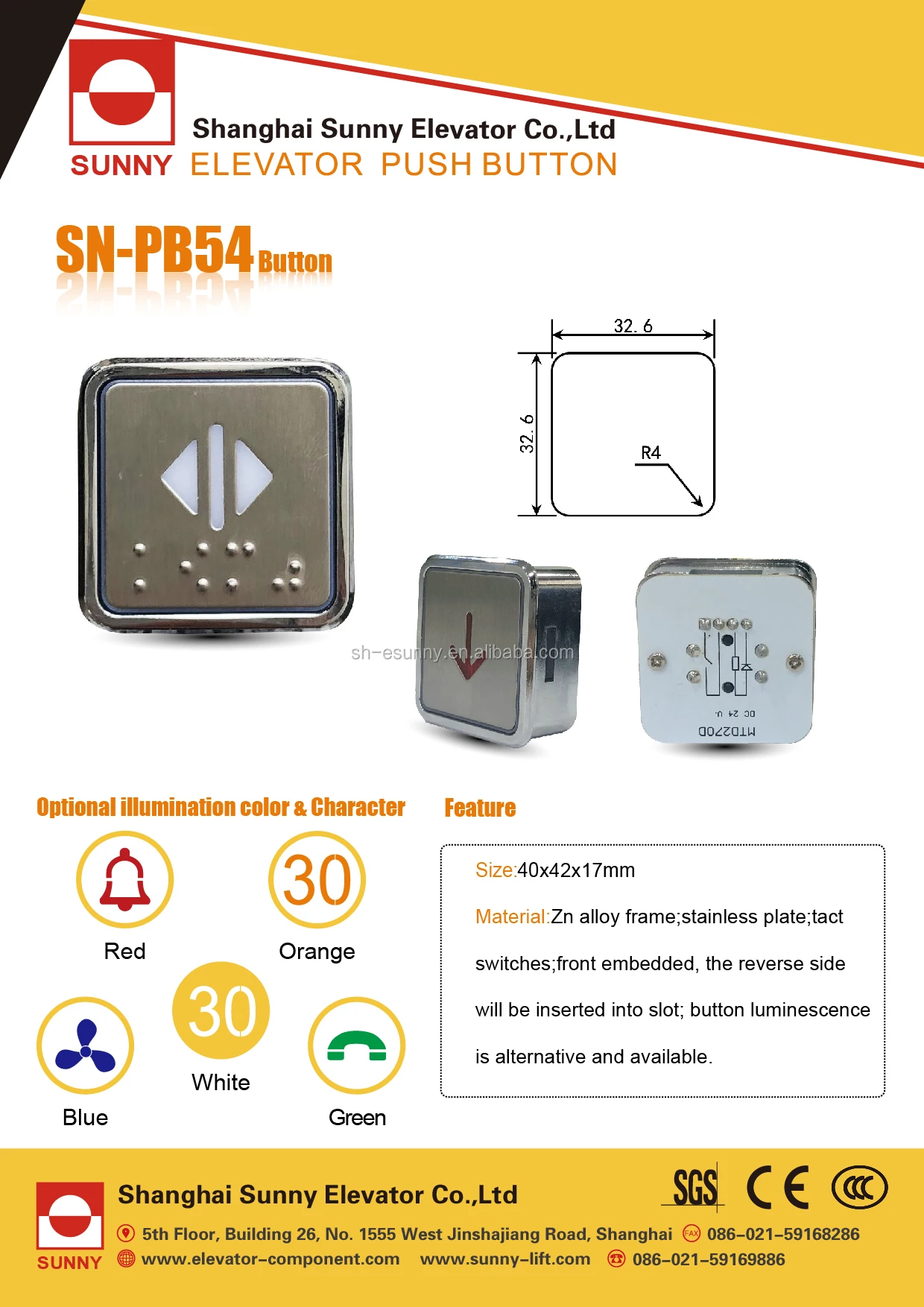 Elevator Lift Led Push Button Switch Braille Button For Elevator Cop ...