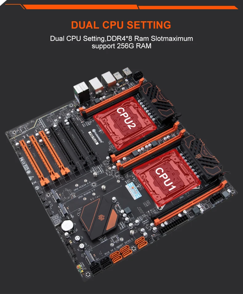 HUANANZHI X99-F8D PLUS V1.2 인텔 X99 LGA2011-3 게이밍 데스크탑 메인보드 DDR4 DIMM 듀얼 ...