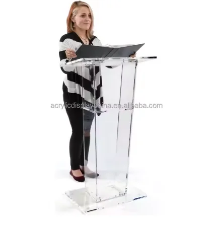 Professional Portable Acrylic Lectern Podium Transparent 3mm Thick for ...
