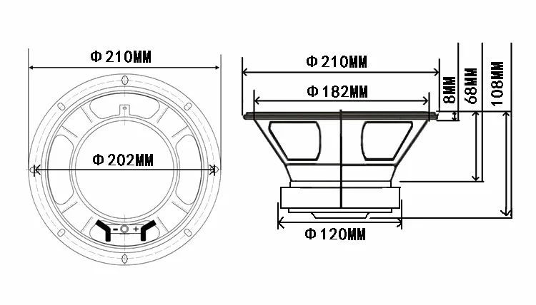 8 Inch 120w 8 Ohm Fiberglass Subwoofer Speaker Bass Horn Woofer Speakers Kicker Big Subwoofer ...