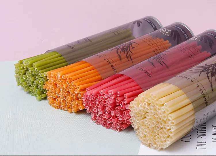 10mm Rice Straw Wheat Starch Disposable Straw - Natural & Durable