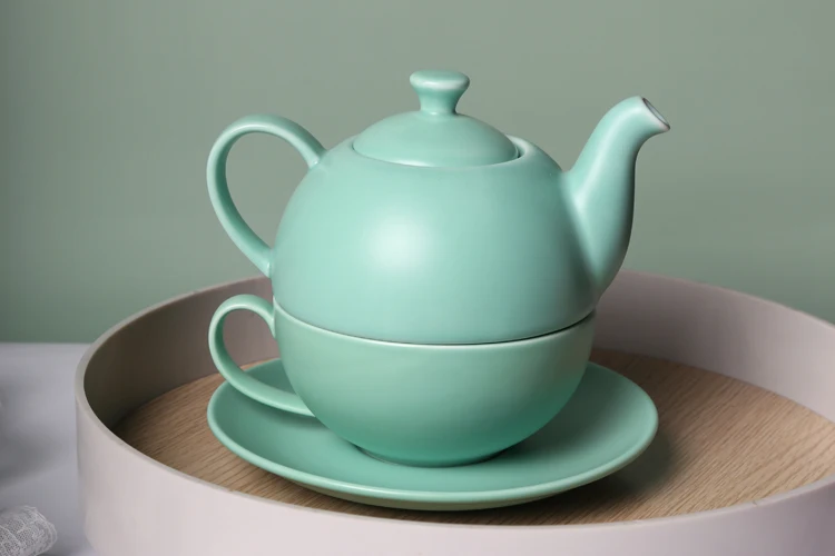 Tp39 Simple Design Glazed Ceramic Tea For One Teapot Coffee Set Daily ...