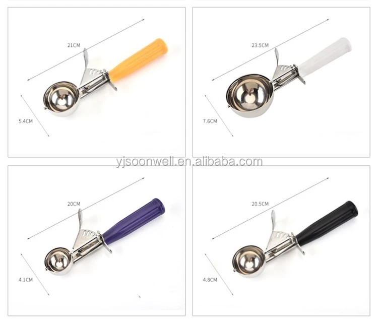Multi Size Stainless Steel Ice Cream Scoop with Color Handle
