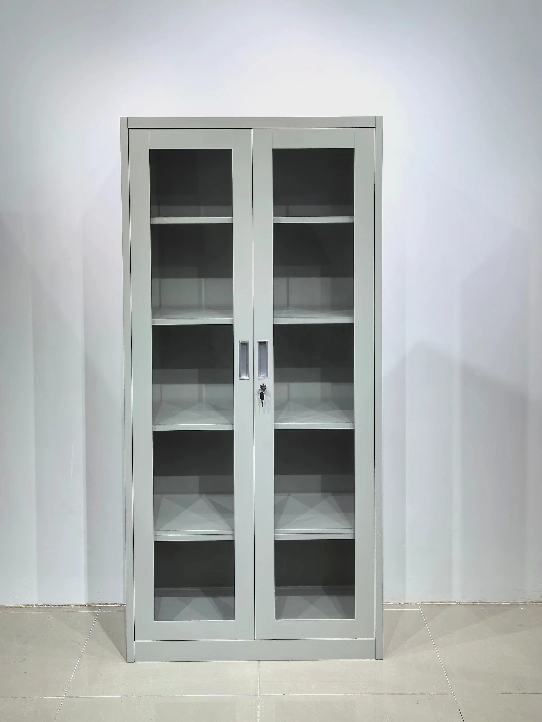 Steel Glass Door File Cabinet Cupboard With 4 Adjustable Shelf Book ...