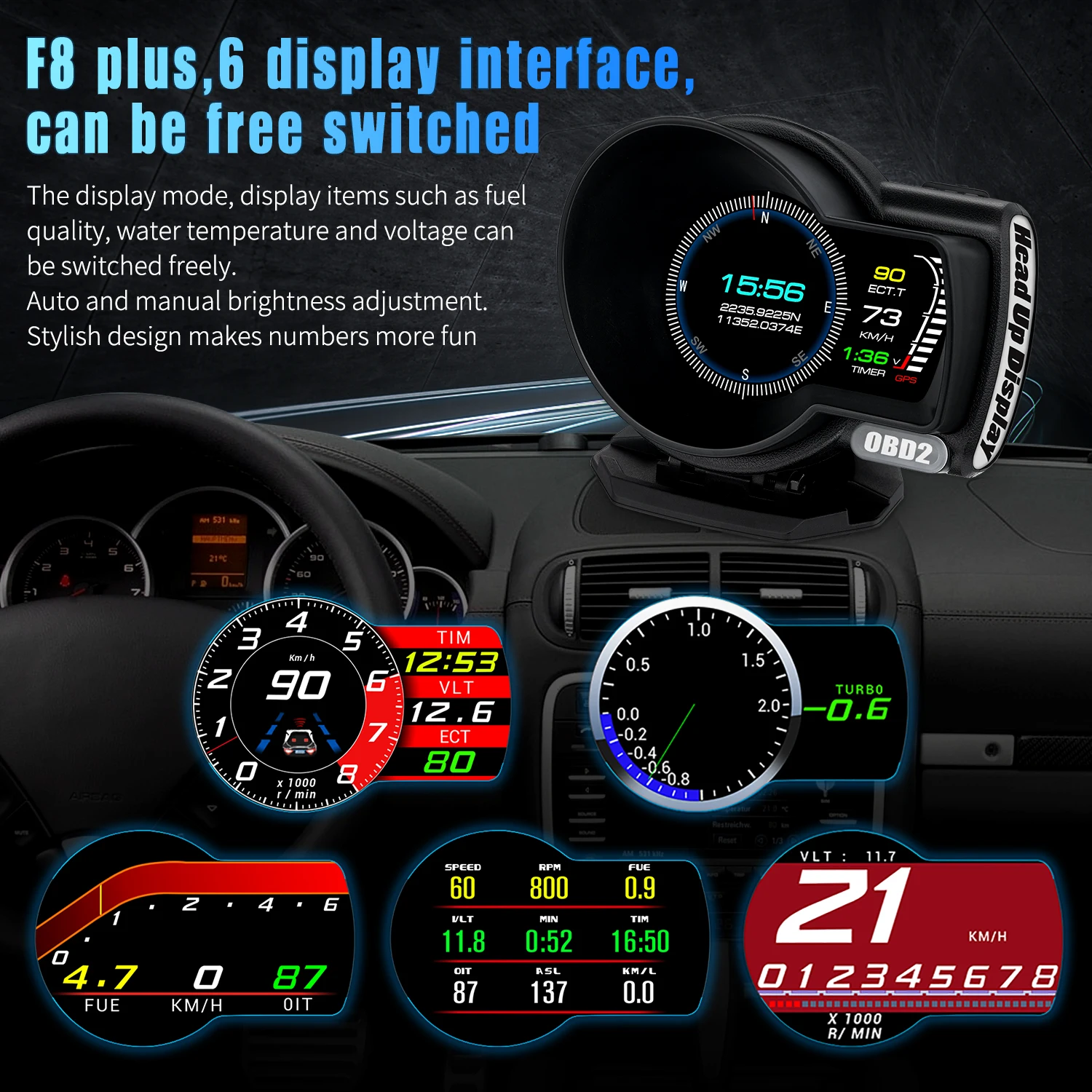 새로운 V3.45D, 1 월 제공, AKIRA OBD 게이지 미터 OBD2 미터 F8plus 양성자 Perodua 도요타 닛산 ...