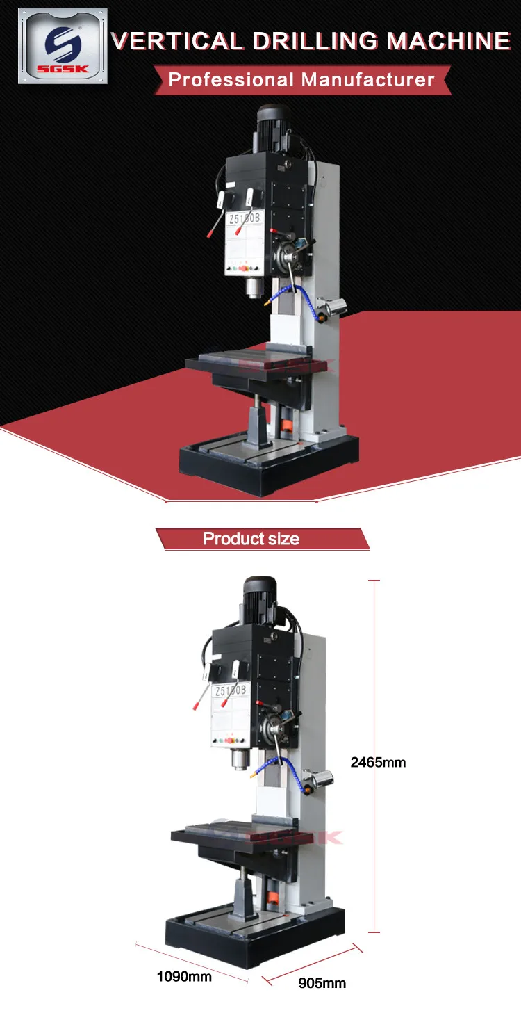 Portable Drilling Machine Specification Z5163 Vertical Drilling Machine ...