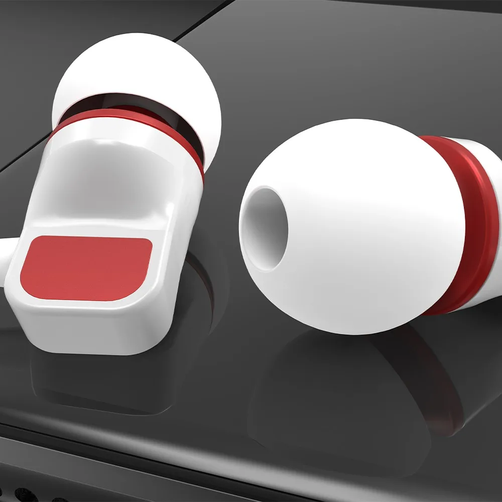 2019 Stylish Design 3.5mm Wired Black Red Plastic Custom Earphones ...