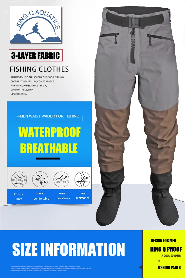 Men's Waterproof Waders - Breathable & Durable Fishing Trousers