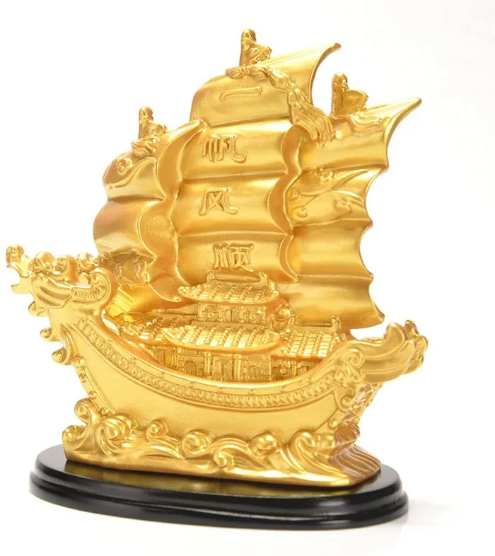 Sailing Ship Statue - Feng Shui Decor for Wealth & Prosperity