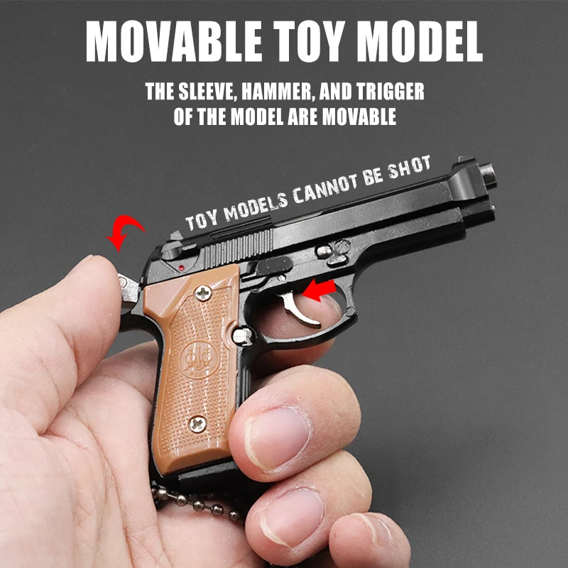 92F Mini Metal Pistol for Toy Gun Keychain Miniature Model Pendant for ...