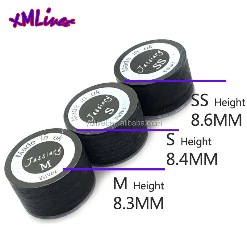 Original Jassinry 14mm Black Clear Pool Cue Tips - High Quality