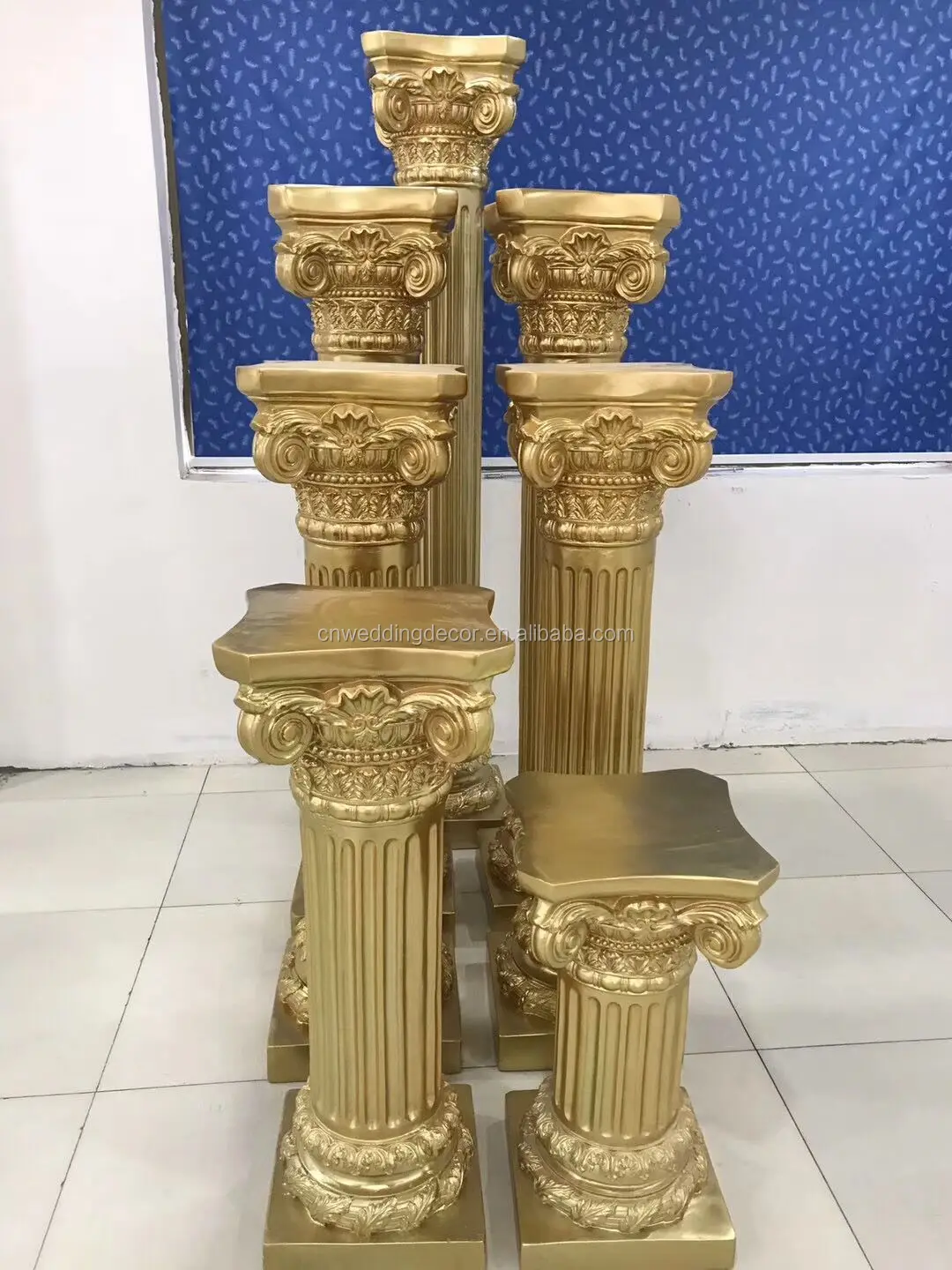 Roman Pillar Plinth Angle Sculpture Plinth for Wedding