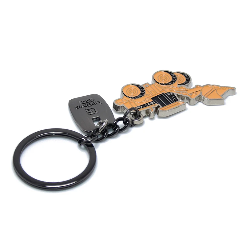 Custom Engraved Logo Promotional Metal Excavator Keychain