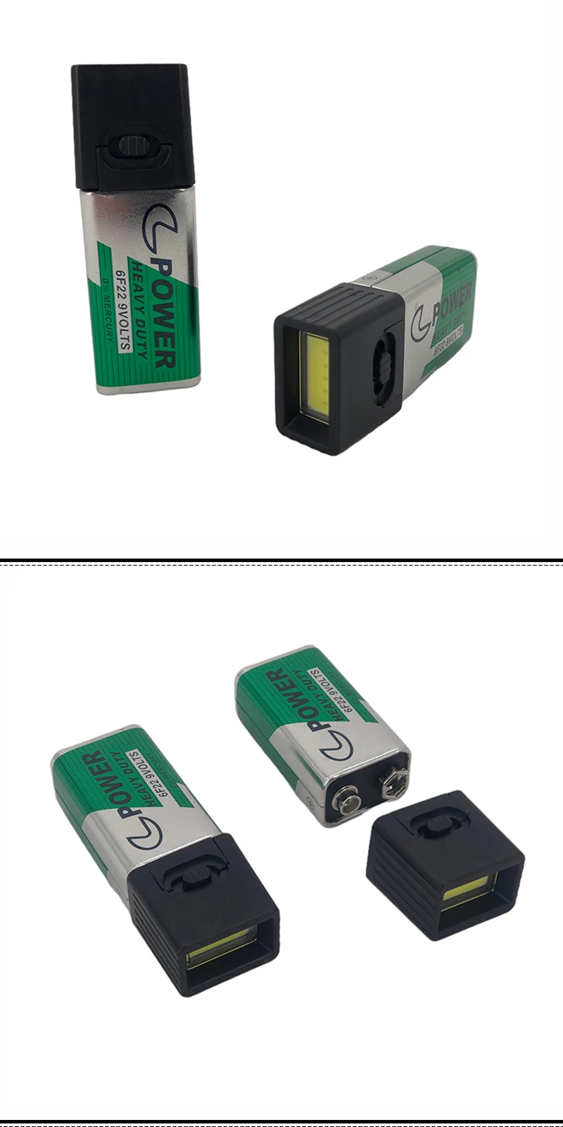 2021 9V Battery Flashlight - Super Bright COB LED Handheld