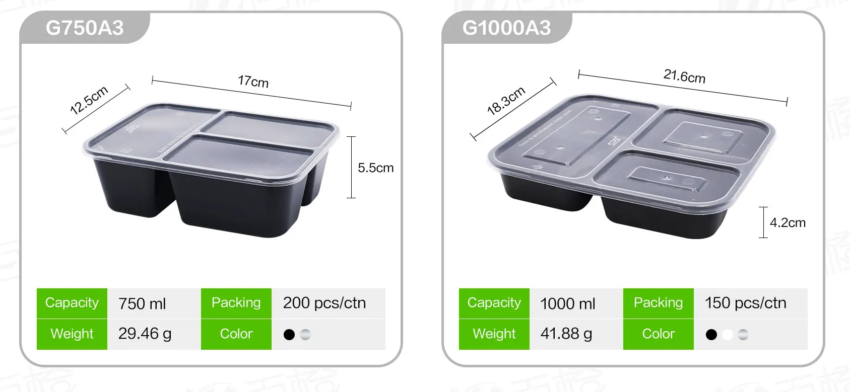 Eco Friendly Disposable Plastic Lunch Box Microwavable 3 Compartment ...
