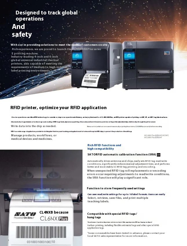 SATO CL4NX Plus Industrial Label Printer with 305dpi Resolution ...