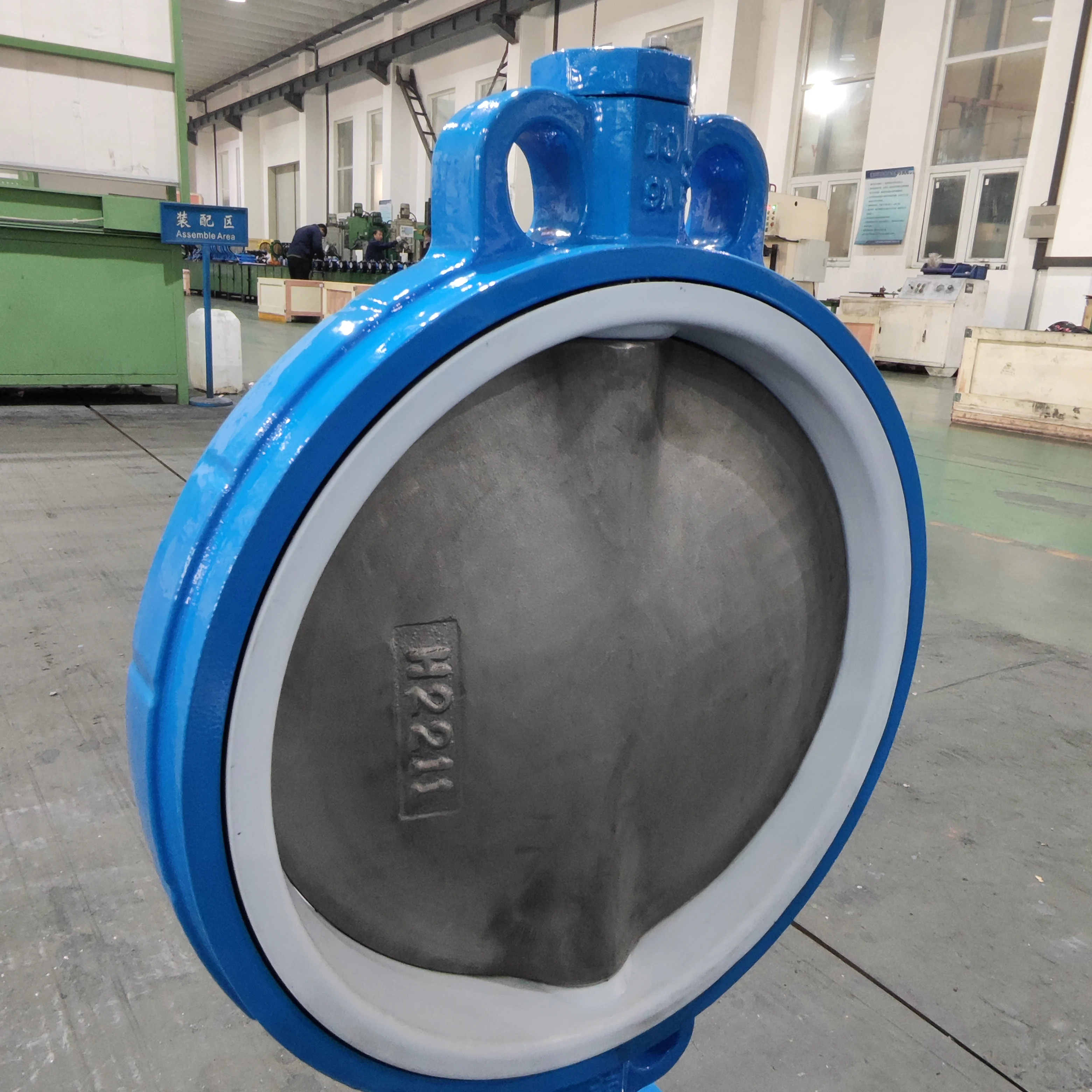 Worm Gear Operation Butterfly Valves DN400 Ductile Iron Wafer Butterfly ...