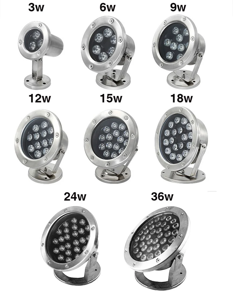 SS304 Underwater LED Lights - RGB, 24V, IP68, 80000hrs