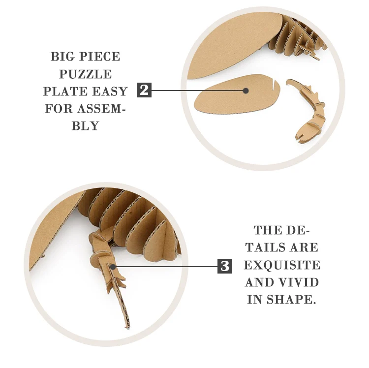 Cardboard Beetle Miniature 3D Model Puzzle - Educational Toy