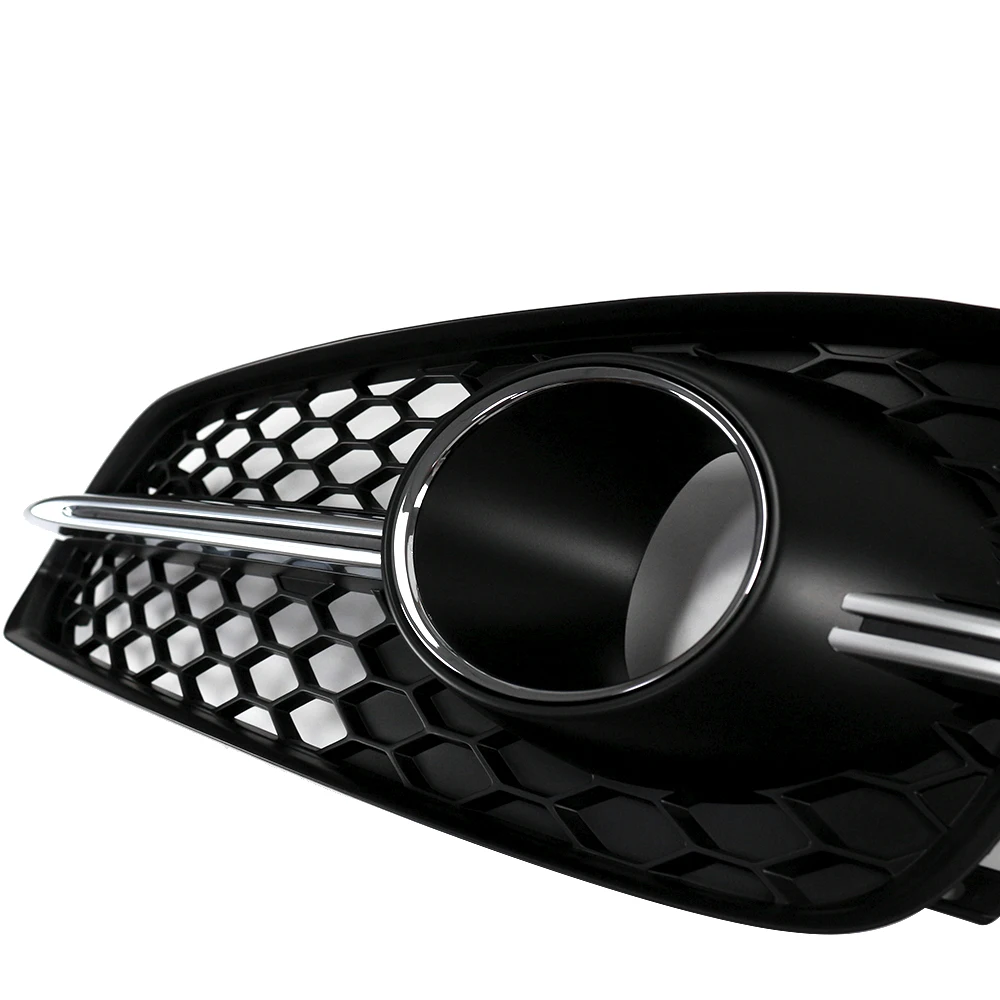 Black Fog Grille 4h0807679r 4h0807680r Fog Lamp Cover With Chrome ...