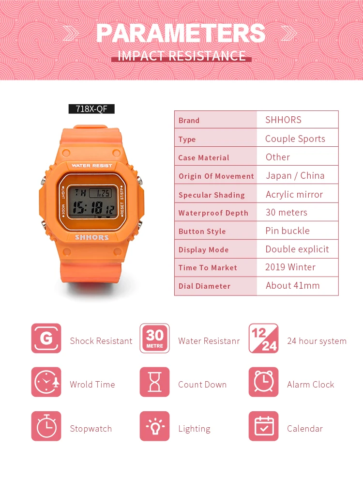 Shhors Watch Digital Alarm Chronograph Wrist Watch Electronic Watch For ...